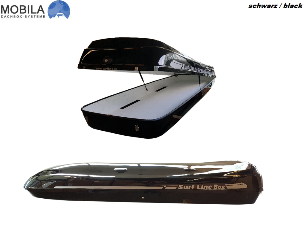 Big-Malibu roof box with surfboard rack - Premium roof box made of GRP ...