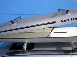 Malibu SL roof box with surfboard rack on the cover - Premium roof box ...